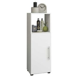 Pharao24.de Schmaler Badezimmerschrank in Wei&szlig; 31x93x30 cm