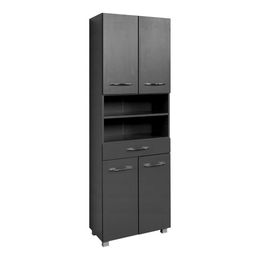 Pharao24.de Badezimmer Hochschrank in Grau 60 cm breit