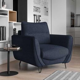 Pharao24.de Sessel Polstersessel mit Vierfußgestell aus Metall und Armlehnen