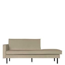 Pharao24.de Retrostil Daybed aus Samt und Metall Armlehne links