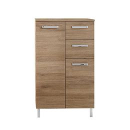 Pharao24.de Midischrank Badschrank in modernem Design - Eiche San Remo