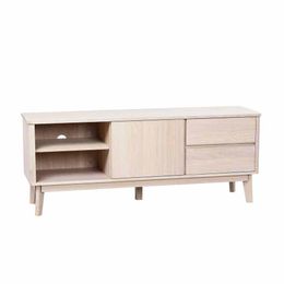 Pharao24.de TV Lowboard mit Eiche furniert White Wash