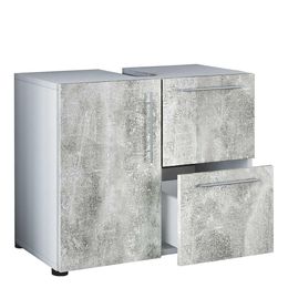 Pharao24.de G&uuml;nstiger Unterbeckenschrank 51 cm hoch Beton Optik Grau