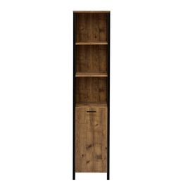 Pharao24.de Badseitenschrank im Industry und Loft Stil Holz Optik Eiche verwittert