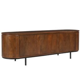 Pharao24.de TV Sideboard Fernsehschrank aus Mangobaum Massivholz mit Vierfu&szlig;gestell