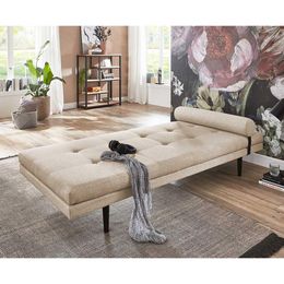 Pharao24.de Polsterliege Creme mit Nackenrolle 85 cm breit modernem Design