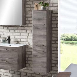 Pharao24.de Badezimmerhochschrank in Eiche Grau 30 cm breit