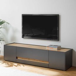 Pharao24.de TV Board in Anthrazit und Wildeiche Optik 170 cm breit