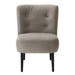 Pharao24.de Lounge Sessel Beigegrau im Retrostil Made in Germany
