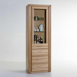 Pharao24.de Vitrine aus Kernbuche teilmassiv 200 cm hoch