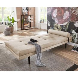 Pharao24.de Polsterliege Creme mit Nackenrolle 85 cm breit modernem Design