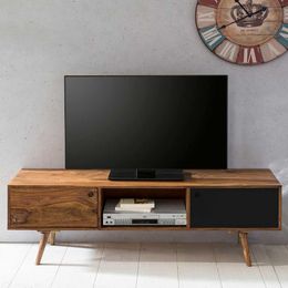 Pharao24.de TV Kommode Retro aus Sheesham Massivholz 140 cm breit - 45 cm hoch