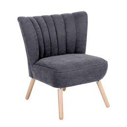 Pharao24.de Sessel Anthrazit Buche im Retrostil 46 cm Sitzh&ouml;he