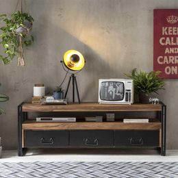 Pharao24.de Lowboard im Industry Style Akazie Massivholz