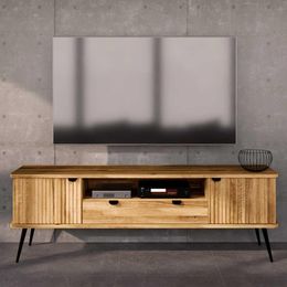 Pharao24.de TV M&ouml;bel Wildeiche modern mit Metallgestell 180 cm breit