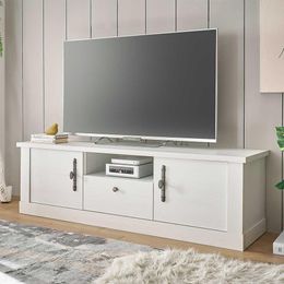 Pharao24.de TV Board Fernsehtisch mit T&uuml;ren und Metallgriffen
