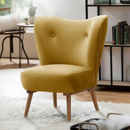 Pharao24.de Cocktailsessel Retro in Gelb und Erlefarben 74 cm breit