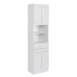 Pharao24.de Weißer Badschrank mit 4 Türen 50 cm breit