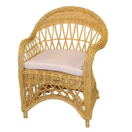 Pharao24.de Korbsessel Rattan Geflecht natur 45 cm Sitzh&ouml;he