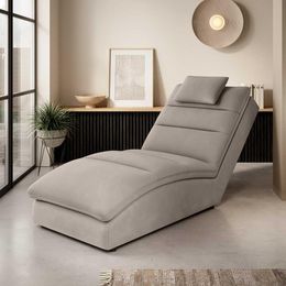 Pharao24.de Loungeliege Relaxliege in Beige aus Webstoff