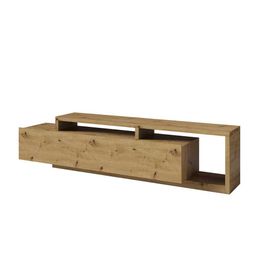 Pharao24.de Fernsehunterschrank in Wildeichefarben 219 cm breit - 45 cm tief