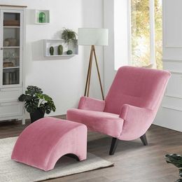 Pharao24.de Relaxfernsehsessel Rosa aus Samtvelours modernem Design