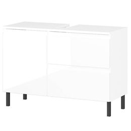 Pharao24.de Waschtischunterschrank Badm&ouml;bel mit Griffmulden 80 cm breit