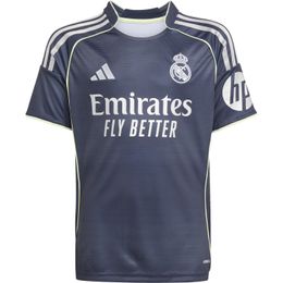 Adidas Real Madrid 25-26 ausw&auml;rts Teamtrikot Kinder - Gr&ouml;&szlig;e 164 - blau