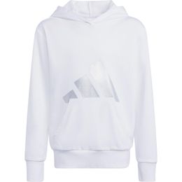 Adidas GLAM Hoodie M&auml;dchen - Gr&ouml;&szlig;e 128 - wei&szlig;