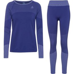 Odlo FUNDAMENTALS PERFORMANCE WARM W&auml;scheset Damen - Gr&ouml;&szlig;e L - blau