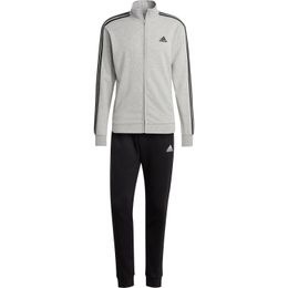 Adidas BASIC 3-STREIFEN FRENCH TERRY Trainingsanzug Herren - Gr&ouml;&szlig;e S - grau