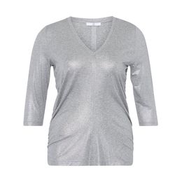 Emilia Lay - V-Shirt mit 3/4-Arm, grau, Gr. 48 / XL