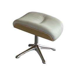 Fu&szlig;hocker FLEXLUX "Clement Beinst&uuml;tze, Hervorragender Komfort, Robuster Alu Fu&szlig;", wei&szlig; (warm wei&szlig;), B:44cm H:39cm T:35cm, 100% Echteder, Hocker, Fu&szlig;hocker, Beinauflage zur Entspannung, pflegeleicht, Rahmen in Holzoptik