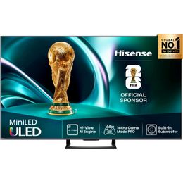HISENSE QLED Mini LED-Fernseher "75U7Q", Energieeffizienz: E (A-G), schwarz, 75, Fernseher, 4K UHD Mini LED, Topseller