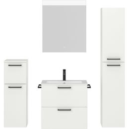 Badm&ouml;bel-Set Nobilia "Tolvina", wei&szlig; (alpinwei&szlig;), B:140cm H:169cm T:48,7cm, Kastenm&ouml;bel-Sets, Badm&ouml;bel-Set, inkl. Spiegel mit Touch-Sensor, in vier Breiten