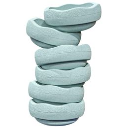 Balancetrainer Stapelstein "Stapelstein mint", grün (mint), Balancetrainer, Kinder, B/H/L: 12cm Ø 27,5cm, Polypropylen, für Drinnen und Draußen, 6-tlg. ØxH: 27,5x12 cm, H:12cm Ø:27,5cm