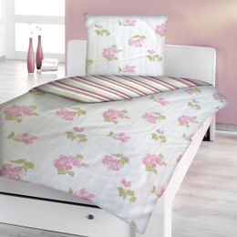 Bettw&auml;sche Dyckhoff "Rosali", blau, B/L: 135cm x 200cm, 1 Stk., 1 Stk., Frottee, B/L: 80cm x 80cm, 2 Stk., Frottee, Obermaterial: 75% Baumwolle, 25% Polyester, Bettw&auml;sche, Bettw&auml;sche, aus Weichfrottier