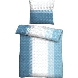 Bettw&auml;sche "0561118", blau (azurblau), B/L: 135cm x 200cm, 1 Stk., 1 Stk., Microfaser, B/L: 80cm x 80cm, 2 Stk., Microfaser, Obermaterial: 100% Polyester, CASTELL - MARKENBETTW&Auml;SCHE, Bettw&auml;sche, Bettw&auml;sche, feiner Glanz + weicher Griff, pflegeleicht, ganzj&auml;hrig einsetzbar, RV