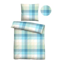 Bettw&auml;sche "0561121", blau (aqua), B/L: 135cm x 200cm, 1 Stk., 1 Stk., Microfaser, B/L: 80cm x 80cm, 2 Stk., Microfaser, Obermaterial: 100% Polyester, CASTELL - MARKENBETTW&Auml;SCHE, Bettw&auml;sche, Bettw&auml;sche, feiner Glanz+weicher Griff, pflegeleicht, ganzj&auml;hrig einsetzbar, RV