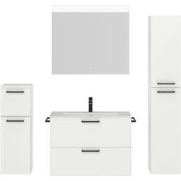 Badm&ouml;bel-Set Nobilia "Tolvina", wei&szlig; (alpinwei&szlig;), B:160cm H:169cm T:48,7cm, Kastenm&ouml;bel-Sets, Badm&ouml;bel-Set, inkl. Spiegel mit Touch-Sensor, in vier Breiten
