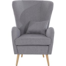 Sessel Home Affaire "Sallito, Ohrensessel, TV-Sessel", grau, B:76cm H:109cm T:85cm, Struktur Hahnentritt (67% Polypropylen, 33% Polyester);Samtoptik (100% Polyester);Fellimitat (100% Polyester);Samtcord (92% Polyester, 8% Polyamid);Struktur (100% Polyester);Struktur fein (100% Polyester), Sessel, Sessel, f&uuml;r Wohnzimmer, auch in Samtcord