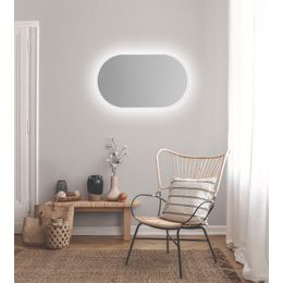 Dekospiegel Talos "LED Design Spiegel oval wei&szlig;, 45x75 cm", wei&szlig;, B:45cm H:75cm T:5cm, Glas, Spiegel, LED Beleuchtung