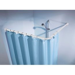 Winkelstange Kleine Wolke "Duschvorhangstange", wei&szlig;, L:90cm &Oslash;:25mm, Aluminium, Kunststoff, Gardinenstangen, f&uuml;r Duschvorh&auml;nge, L&auml;nge 90 cm