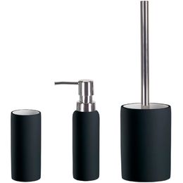 Badaccessoire-Set Kleine Wolke "Pur", schwarz, Keramik, Badaccessoires-Sets