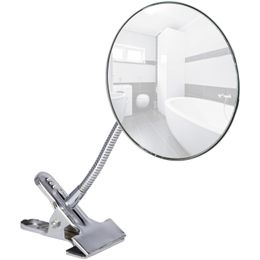 Kosmetikspiegel Wenko "Clip", silber (silberfarben), B:15cm T:27cm, Spiegel, 5-fach Vergr&ouml;&szlig;erung