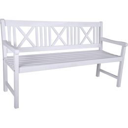 Gartenbank Garden Pleasure "Malm&ouml;", wei&szlig;, B:154cm H:89cm T:59cm, Massivholz, Sitzb&auml;nke, Gartenbank