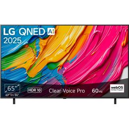 LG QNED-Fernseher "65QNED80A6A", Energieeffizienz: E (A-G), schwarz, 65, Fernseher