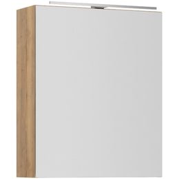 Spiegelschrank Nobilia "Prina", braun (eiche sierra nachbildung), B:60cm H:72cm T:21cm, Schr&auml;nke, Spiegelschrank, in Breiten 60, 80, 100 und 120 cm, innenliegende Steckdose