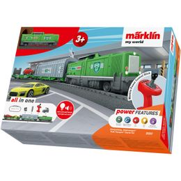 Märklin Spielzeugeisenbahn-Set MÄRKLIN "Märklin my world - Startpackung Autotransport - 29347", grün (grün, grau), Modelleisenbahnen, Kinder, Kunststoff, Metall