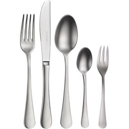 Pinti Inox Besteck-Set PINTINOX "Stresa Mystique", silber (silberfarben), 30 Stk., Edelstahl 18/10, Essbesteck-Sets, Optik sandgestrahlt
